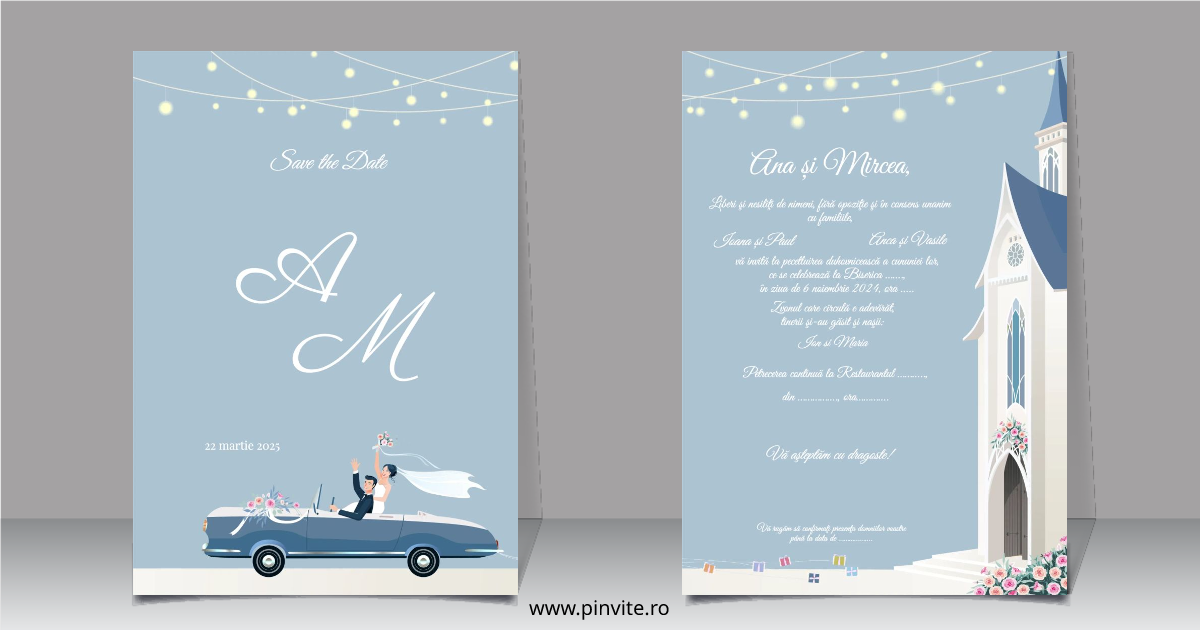 Invitatie Digitală Nunta 'Getaway Gala' | Pinvite