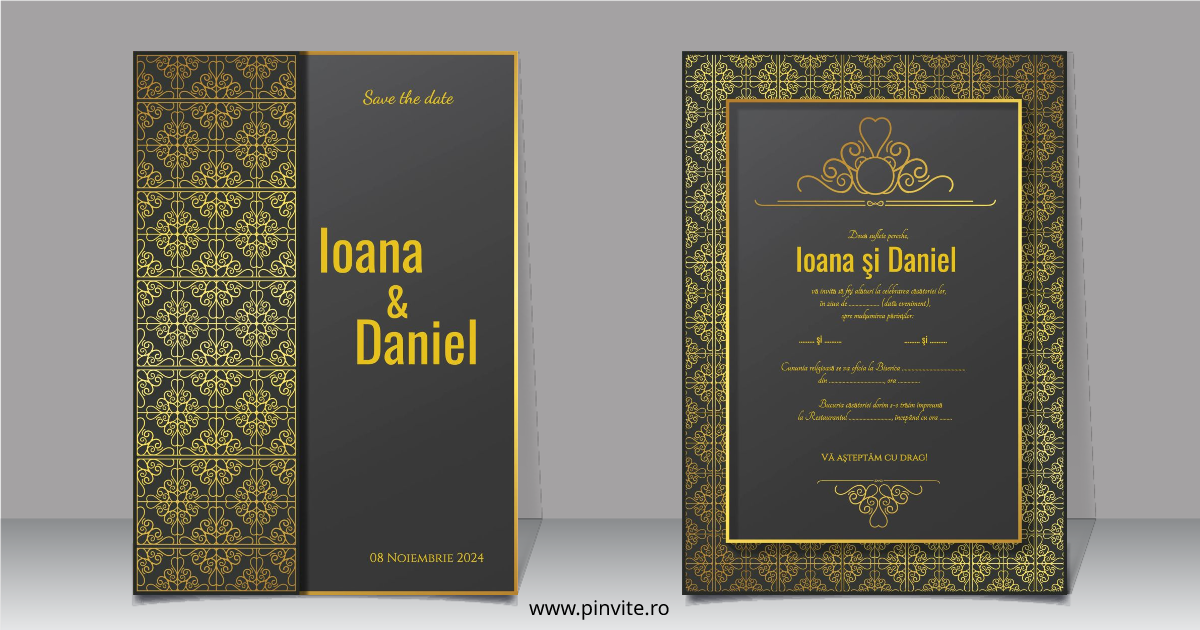 Edit Luxury Golden Template | Pinvite