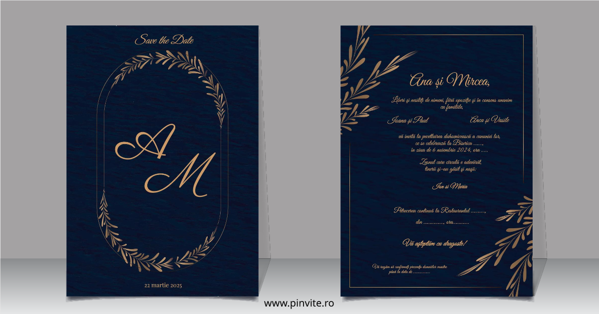 Invitation 'Midnight Gold' - Luxe & Glam | Pinvite