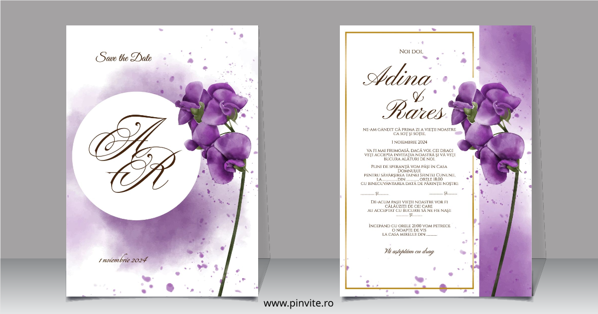 Шаблон 'Purple Orchid' - Уникальная элегантность | Pinvite