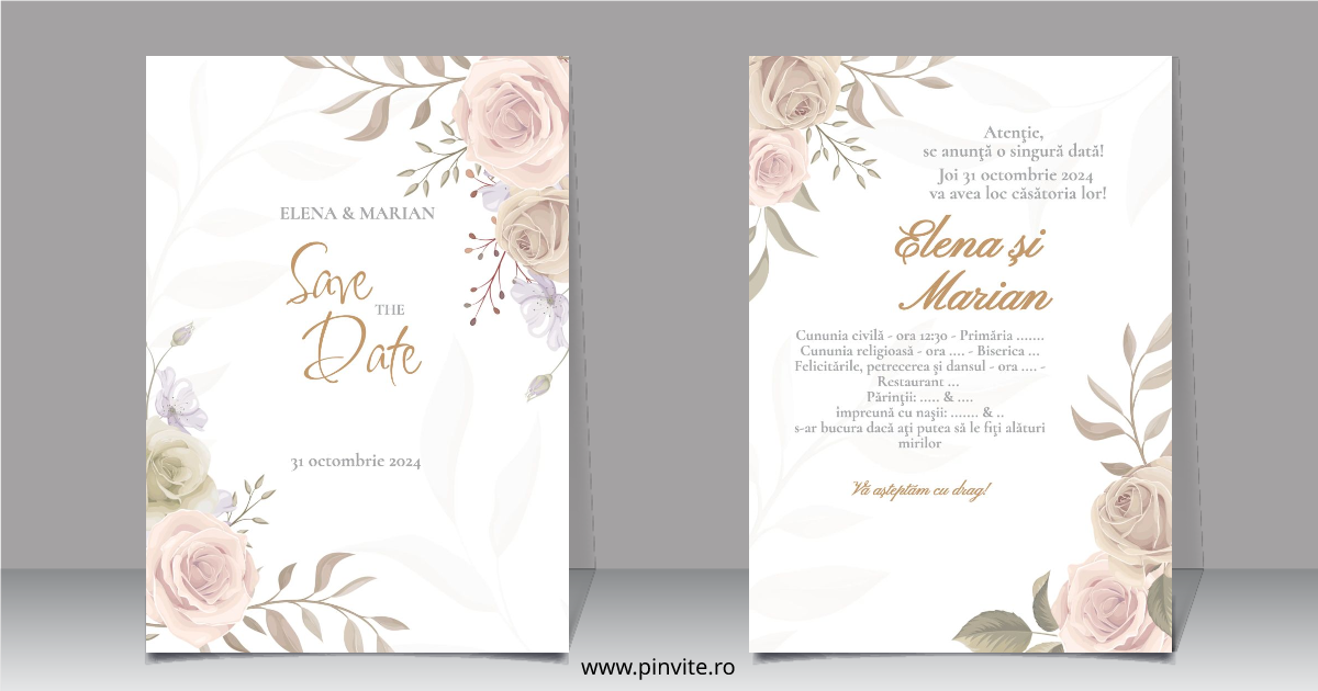 Rose Elegance Invitation - Sophistication | Pinvite